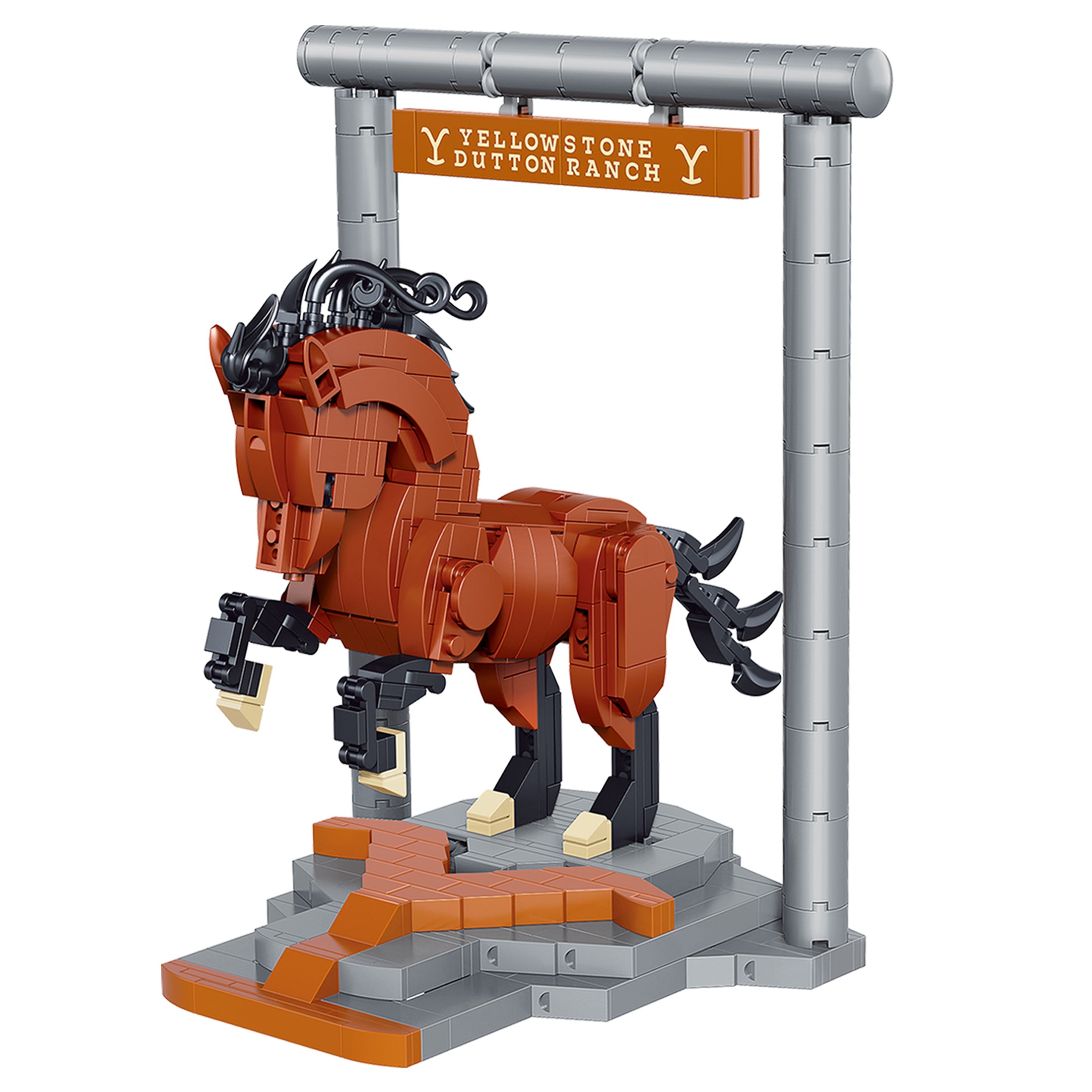Brickcraft x Yellowstone Stallion Horse Brick Building Set – 554 Pieces